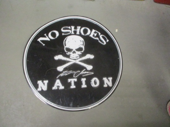 "No Shoes Nation" Kenny Chesney Embossed Metal Sign | Online Auctions ...