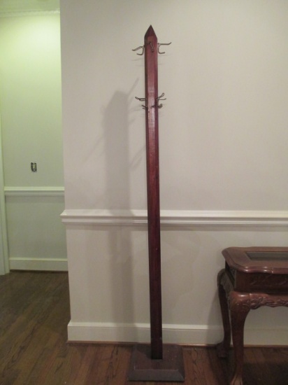 Vintage Arts & Craft Solid Wood Hall Tree | Online Auctions | Proxibid