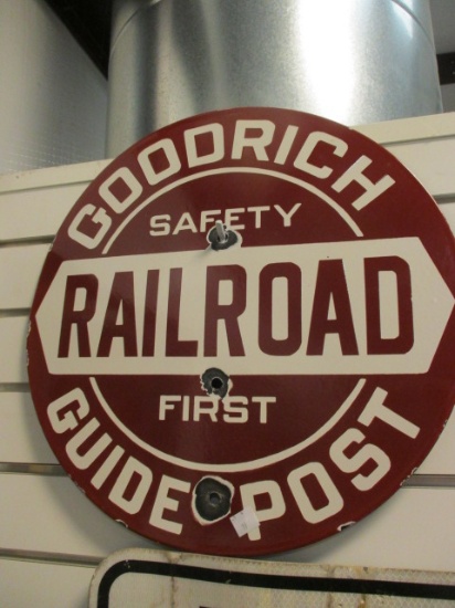 Nostalgic "Goodrich Railroad Guide Post" Porcelain Sign | Online ...