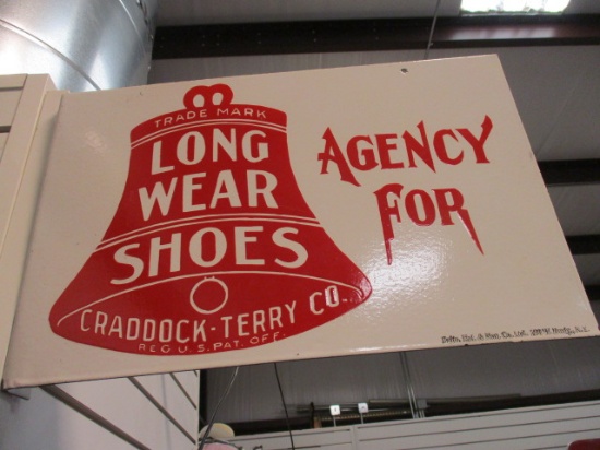 Double Sided "Long Wear Shoes Agency" Porcelain Flange Sign | Online ...