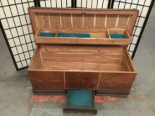 Antique cedar chest with bottom drawer store