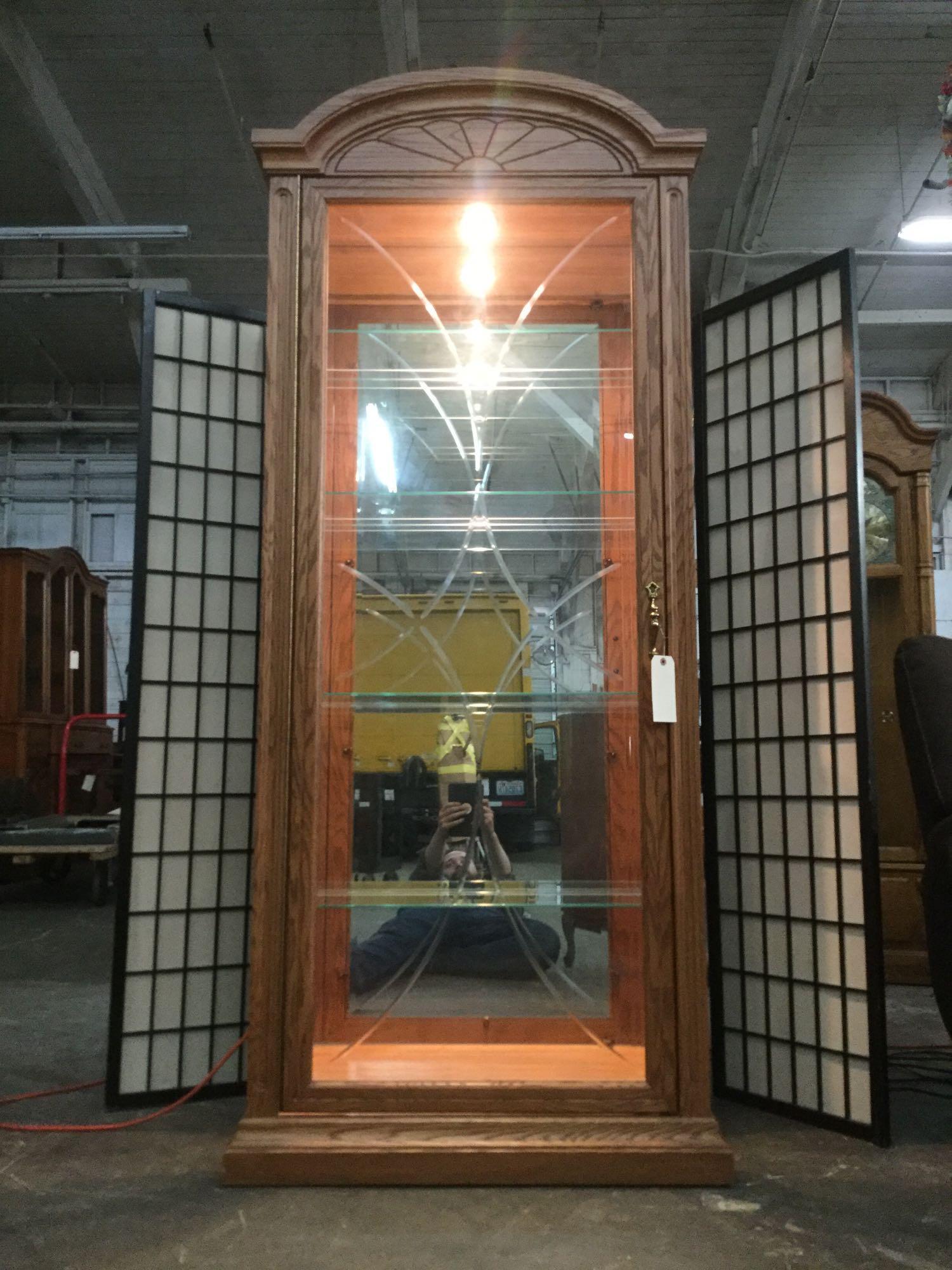 Modern Buhler Furniture lighted curio cabinet Proxibid