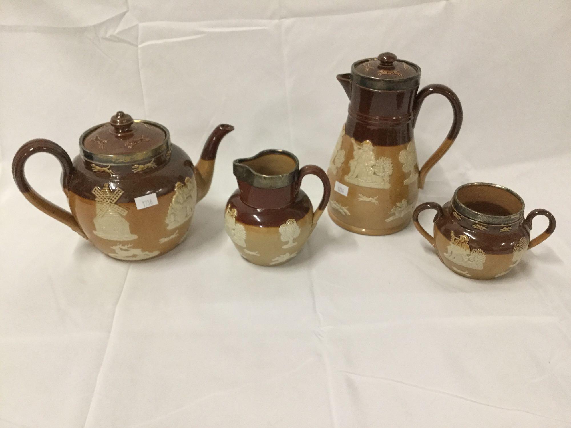 4 pc pottery Royal Doulton coffee and tea set | Proxibid