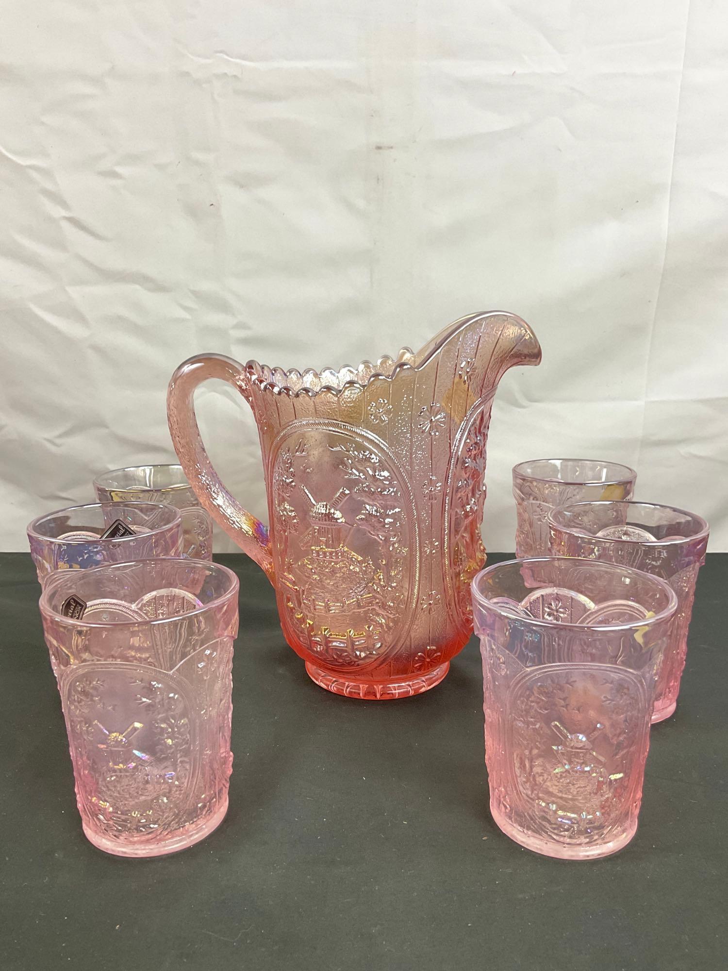 Pink Carnival Glass