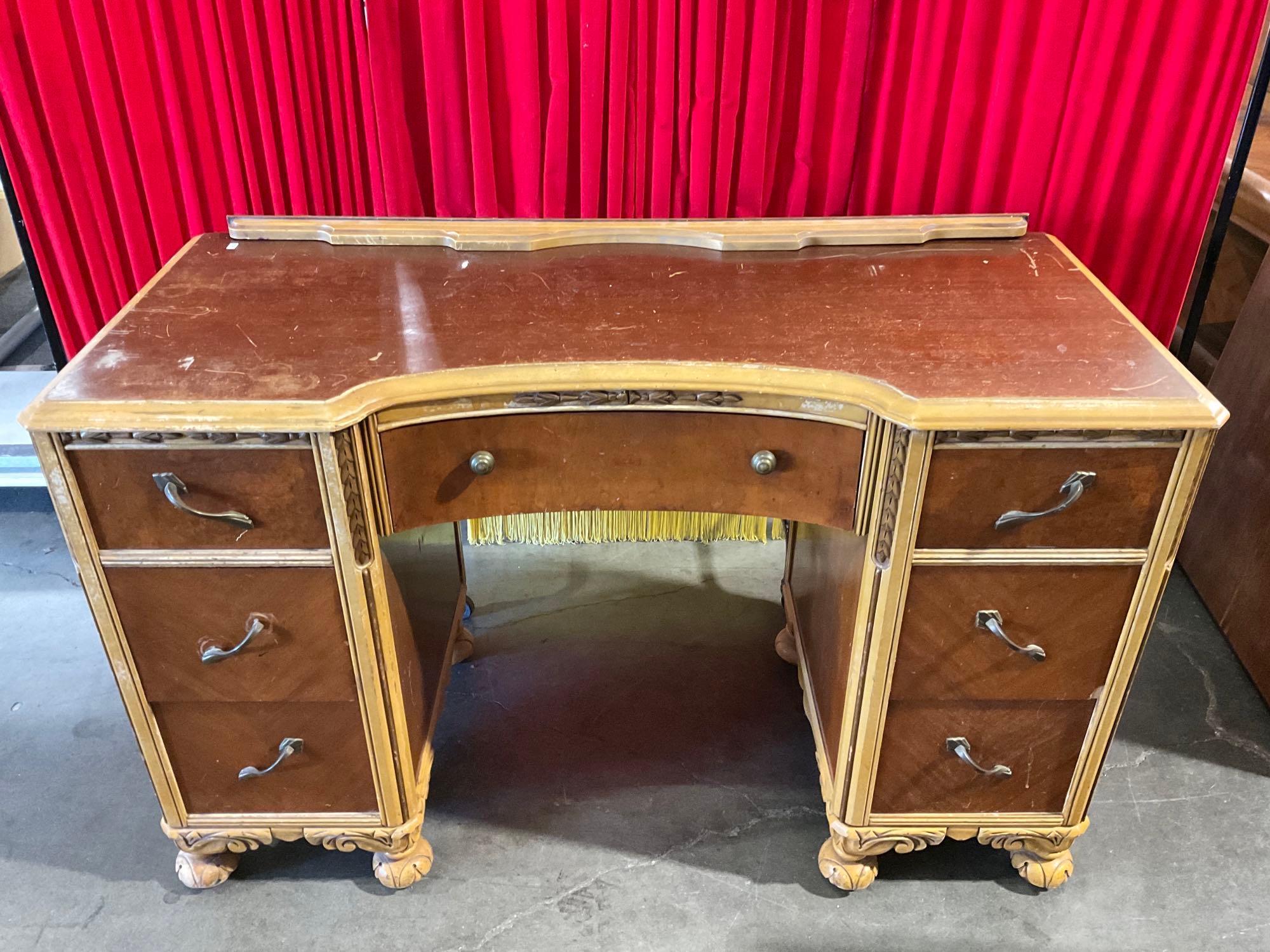 Antique 'John Furniture' executive desk - Approx | Proxibid