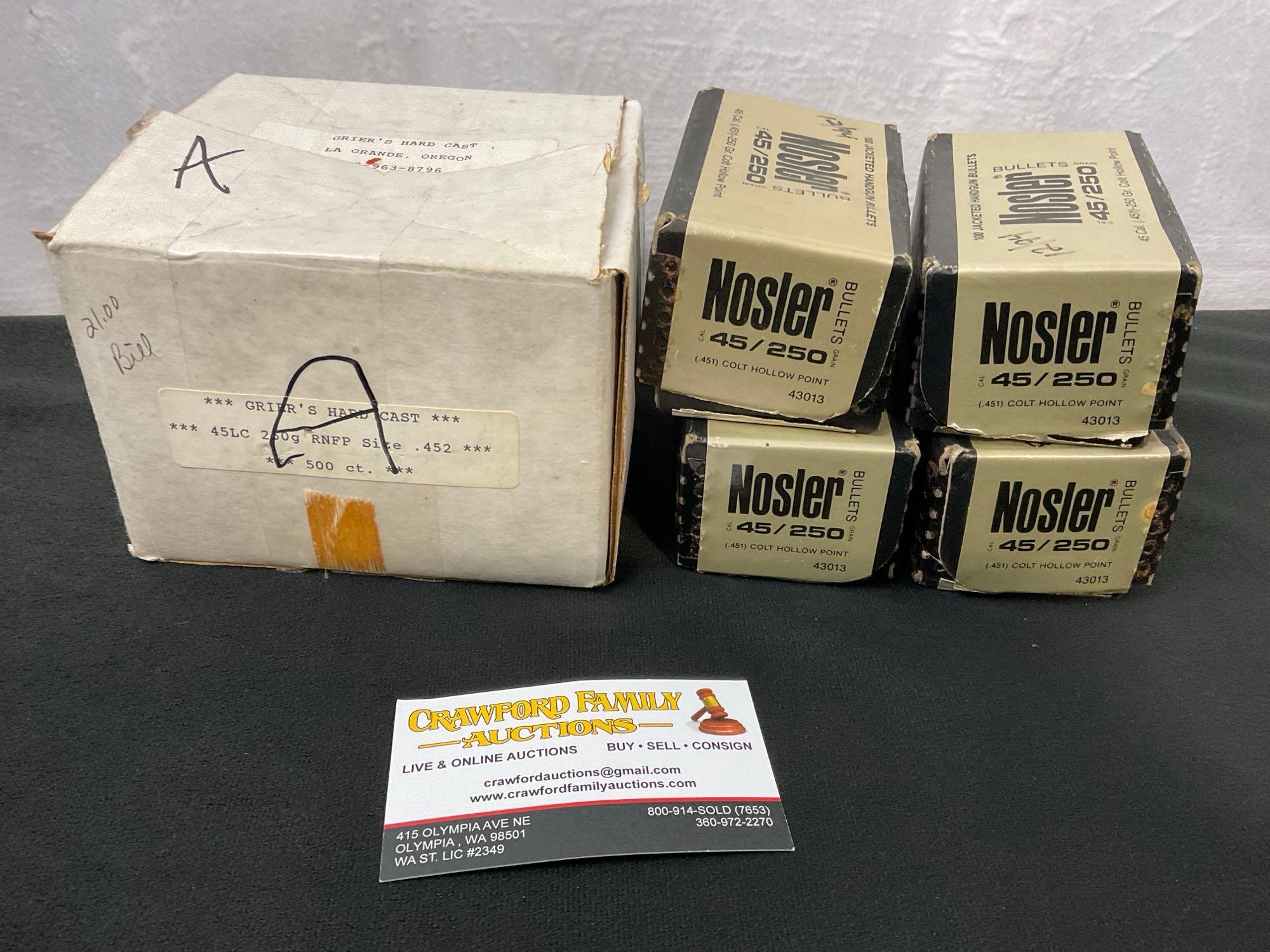 Roughly 900 .45 Caliber Colt & Long Colt Bullet | Proxibid