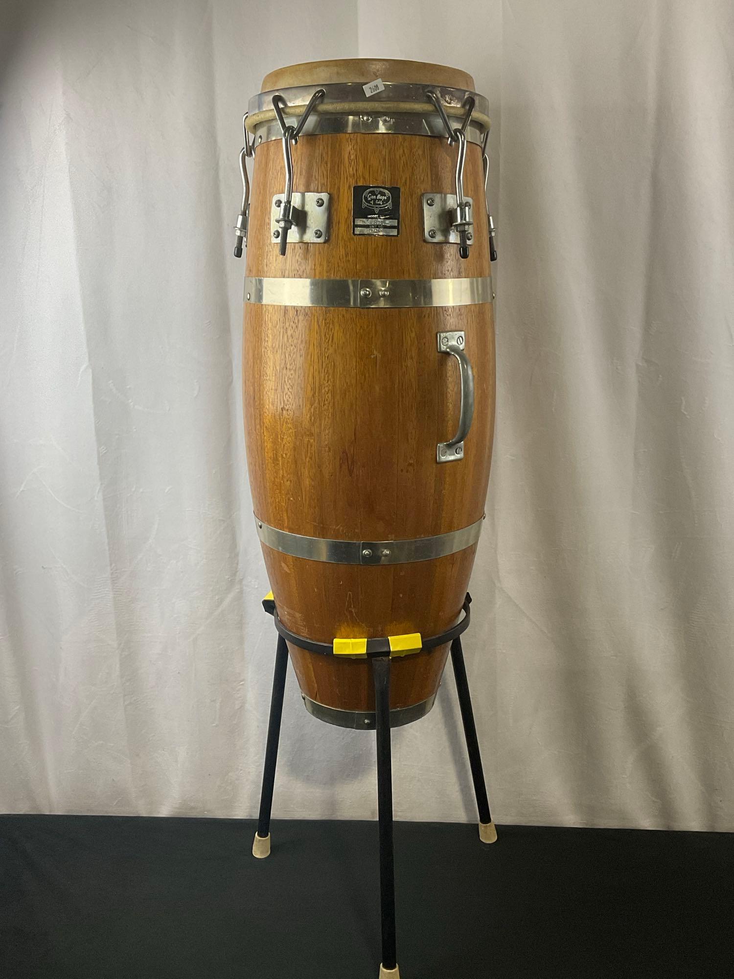 Vintage 70s Gong Bop Bongo Drum w/ Stand | Proxibid