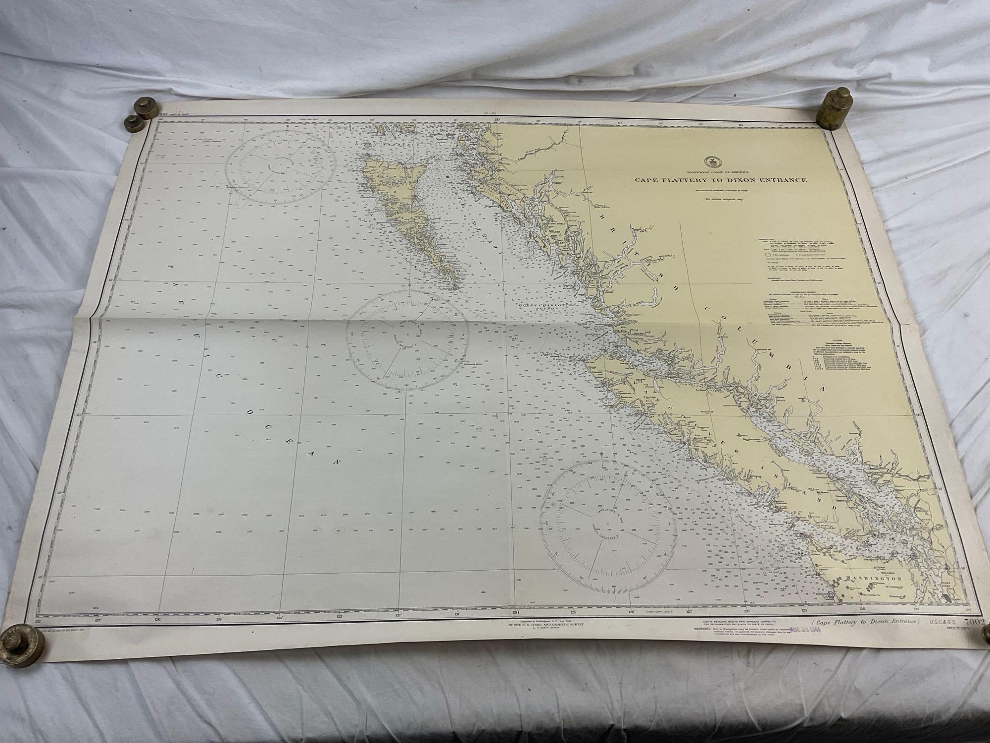 Vintage 1948 NOAA Historical Nautical Map, PNW | Proxibid