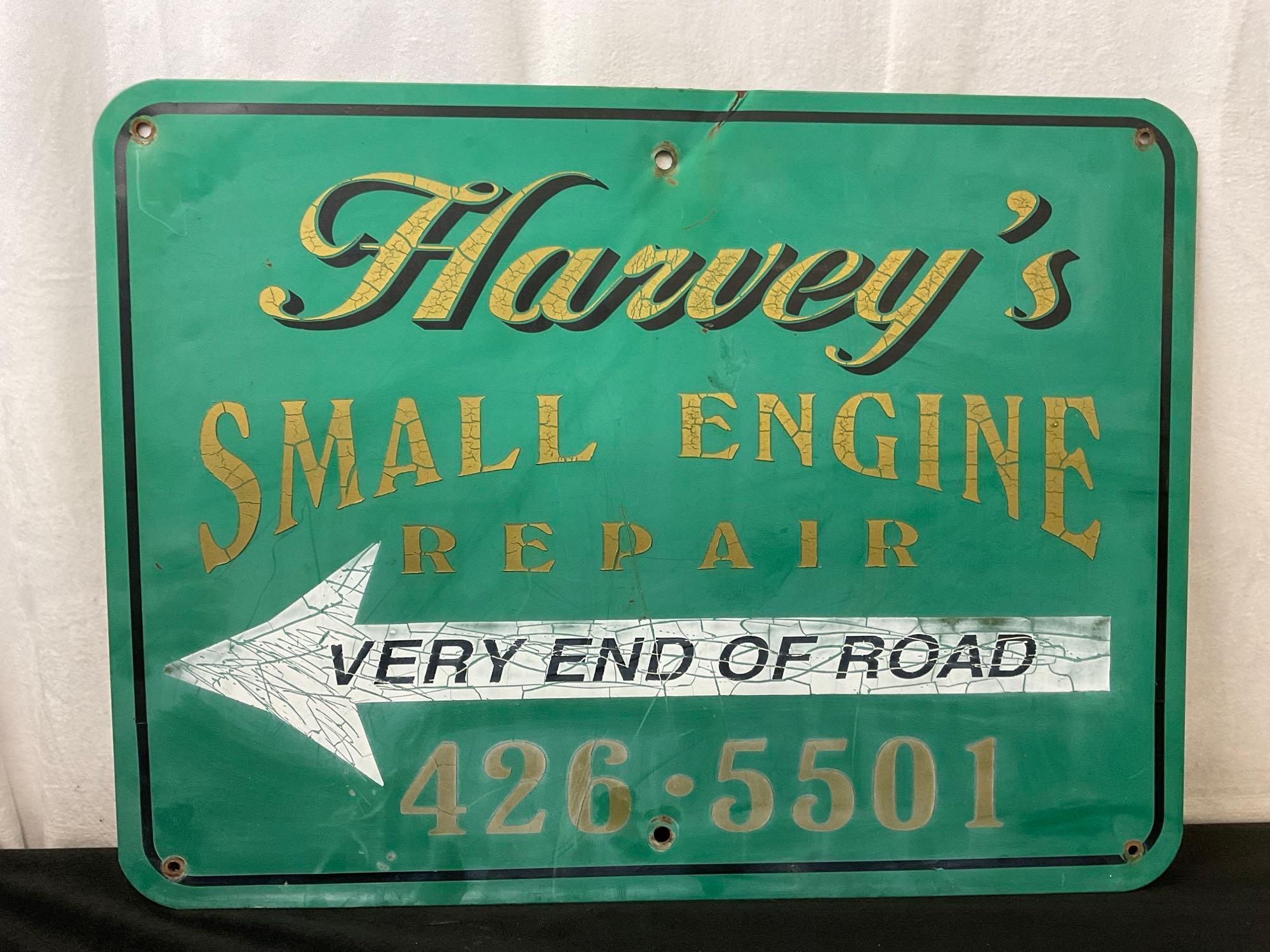 Vintage Heavy Sheet Metal sign, Harveys Small | Proxibid