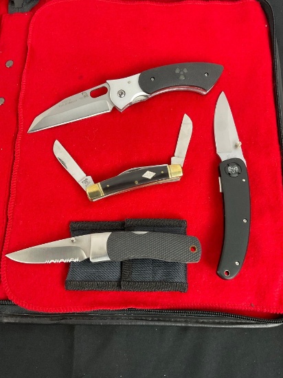 Collection of 4 Folding Pocket Knives - 3 single blade - 1 Quad Blade ...
