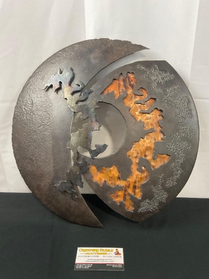 Plow Disc Wall Sculpture w/ Copper Inlay by Pattie Young | Online ...