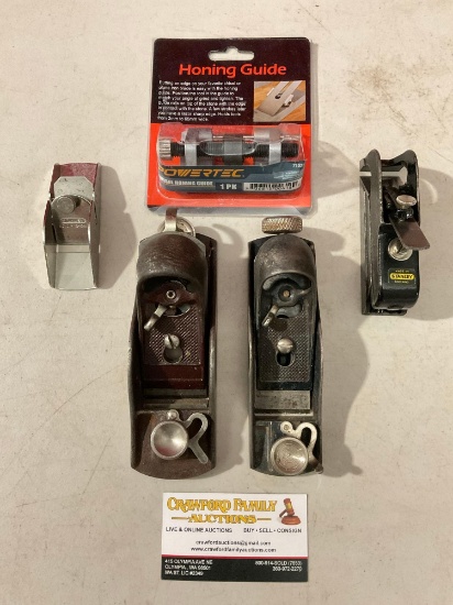 4 pcs Vintage Metal Planes Assortment & 1 pc PowerTec Chisel Honing ...