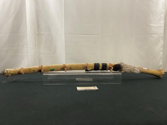 Unique Katana Sword, Faux Snake Skin Scabbard & Bone Handle w/ Quartz ...
