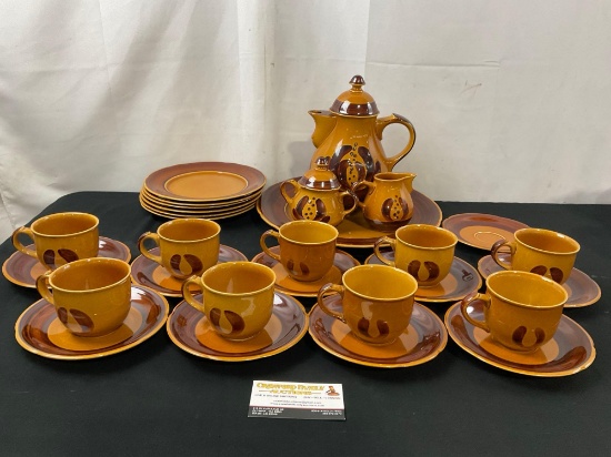 Vintage Villeroy & Boch Mettlach, Picnic pattern, 29 pieces Tea Set ...