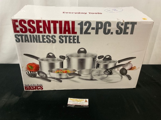 Essential 12-piece Set Stainless Steel Pots & Pans, NIB | Online ...