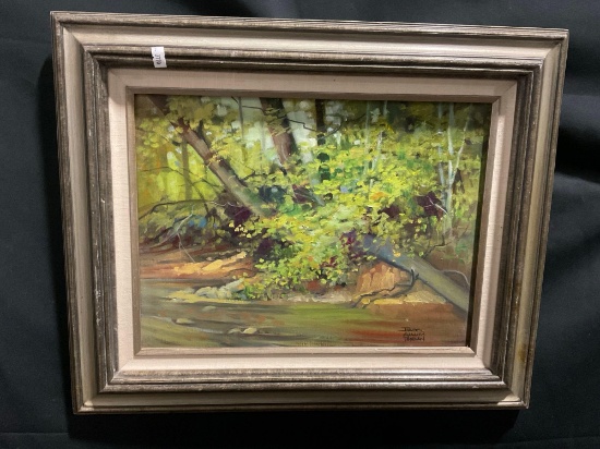 Framed Oil on Canvas titled Saltwater Park, by Isabel Allum Phelan, 18h ...
