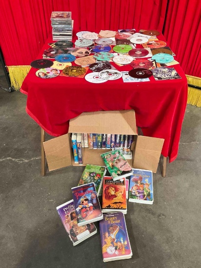 50+ pcs Assorted Media Collection. Disney VHS, Christian & Country ...