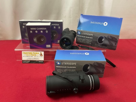 Pair of Starscope Monocular Telescopes, 3x Mini Cameras, all new in ...