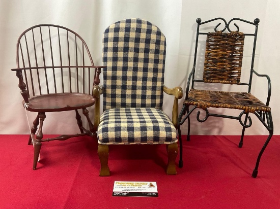 Three Doll sized Furniture Chairs, River Bend Chair, wrought Iron, The ...