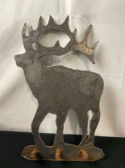 Sheet Metal Elk Coat Rack Wall Hanging, 20 x 12 inches | Art, Antiques ...