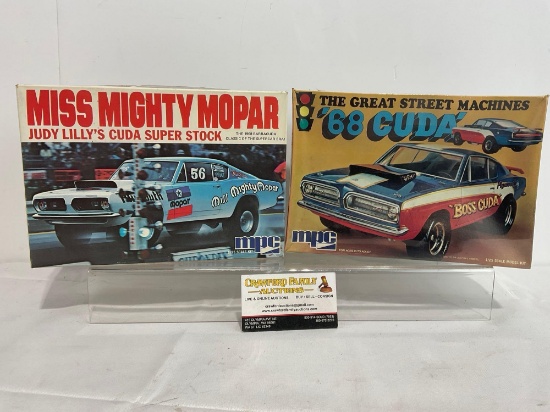 Pair of Model Kits, 1:25 Scale, MPC Miss Mighty Mopar Judy Lilly Cuda ...
