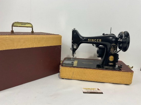 Early 20th Singer 99K Sewing Machine w/ Electric Motor, Portable, w ...