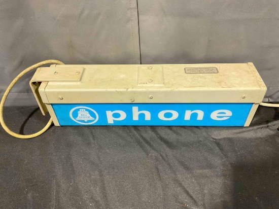 Vintage Bell System Lighted Telephone Sign. Tested, Not Working. As Is ...