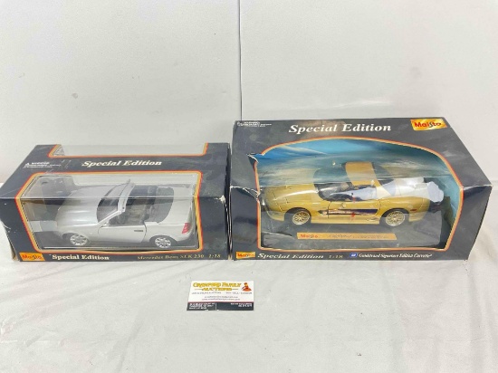 2 pcs Maisto 1:18 Scale Special Edition Die Cast Model Cars, 1x NIB ...