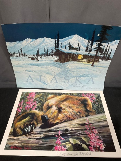 Signed & Personalized Posters, Alaska by Jon Van Zyle & Grizzly Bear by ...