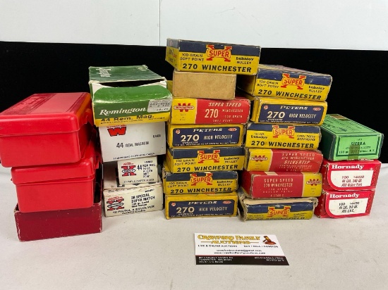 Several Boxes of Bullet Casings, 270 Win., 44 Rem Magnum, Shotgun Shell ...