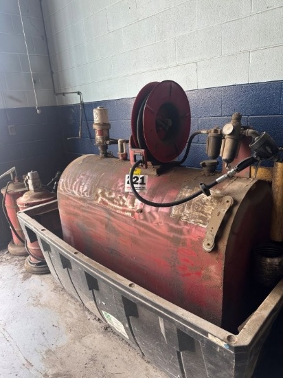 275 Gal Oil Tank With Graco Pump And Hose Reel, Grease Barrels With ...