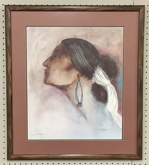 R.C. Gorman Lithograph - Portrait Of Angelina, Double Signed Lower ...
