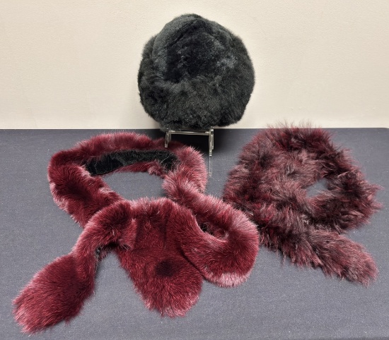 1 Peruvian Connection Fur Hat & 2 Neck Wraps | Online Auctions | Proxibid