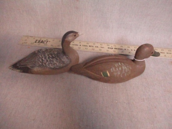 Tom Martindale Grebe Decoy 9" and Green Winged Teal Duck Decoy 10.5 ...