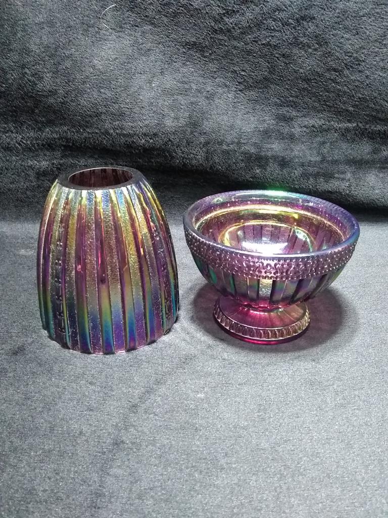 Carnival Glass Oil Lamp Marigold / Amber Carnival Glass Price Guide