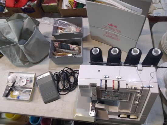 Elna Pro 4DE Serger Sewing Machine with Accessories | Online Auctions ...