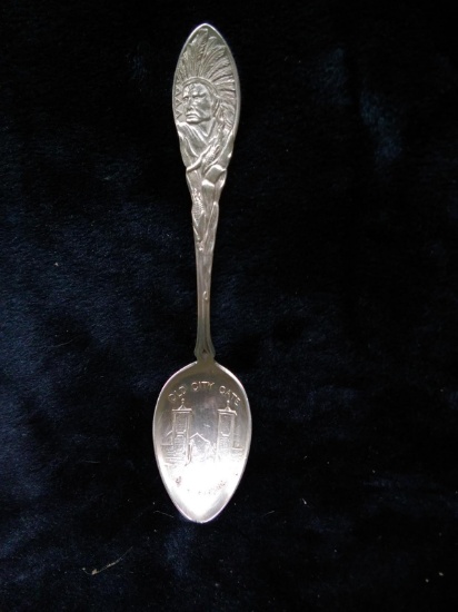 Sterling Silver Spoon with Native American Chief 1.17 grams | Online ...