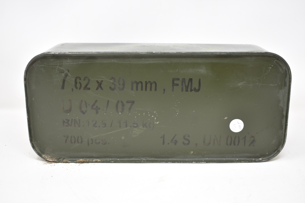 Ammo. 7.62 x39. 700 Rds. Unopened Tin | Proxibid