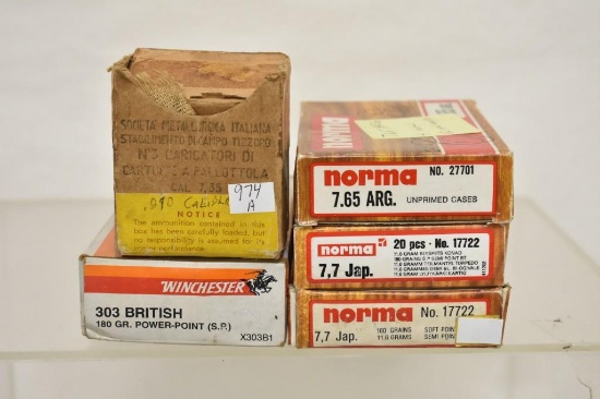 Assorted Ammo & Brass: 7.7 Jap, 7.65 ARG, 303 British & .290Cal | Guns & Military Artifacts Ammo ...