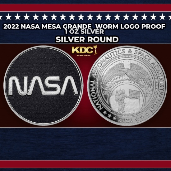 2022 NASA Mesa Grande Worm Logo Proof - 1 oz Silver Round Round | Coins ...