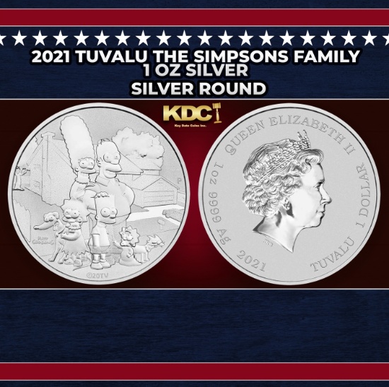 2021 Tuvalu The Simpsons Family - 1 oz Silver Round Round | Coins ...