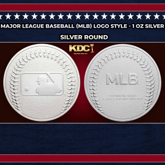 Major League Baseball (MLB) Logo Style - 1 oz Silver Round Round ...