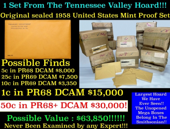 Original sealed 1958 United States Mint Proof Set Tennessee Valley ...