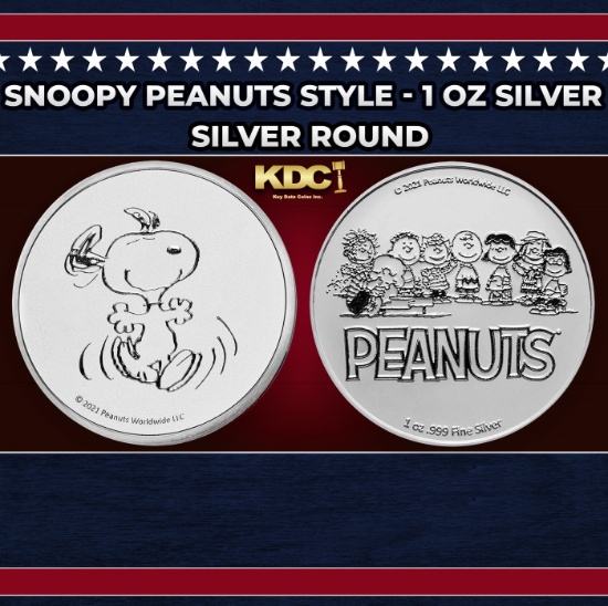 Snoopy Peanuts Style - 1 oz Silver Round Round | Coins & Currency ...