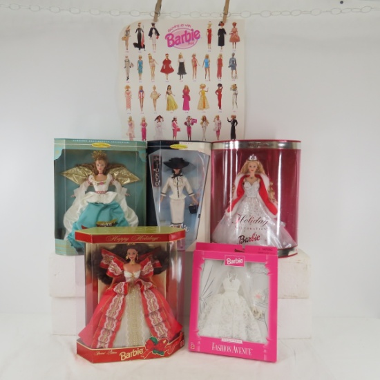 4 Collector Barbies, Wedding Outfit & Poster | Art, Antiques ...