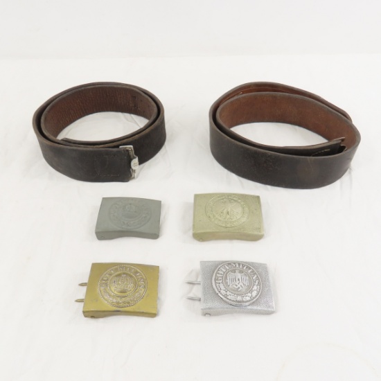 4 German Belt Buckles & 2 Belts- WWII & later | Guns & Military ...