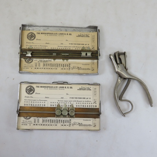 2 M&STL Cash Fare Receipt Holders & Ticket Punch | Art, Antiques ...