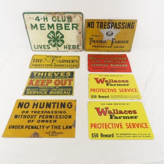 8 Vintage Farming Related Metal Signs | Online Auctions | Proxibid