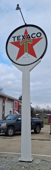 Texaco Station Enamel ID Double Sided Sign with Banjo Pole, 5ft Approx ...