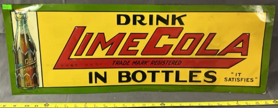 The Donaldson Art Sign Co. Drink Lime Cola in Bottles Tin Sign ...